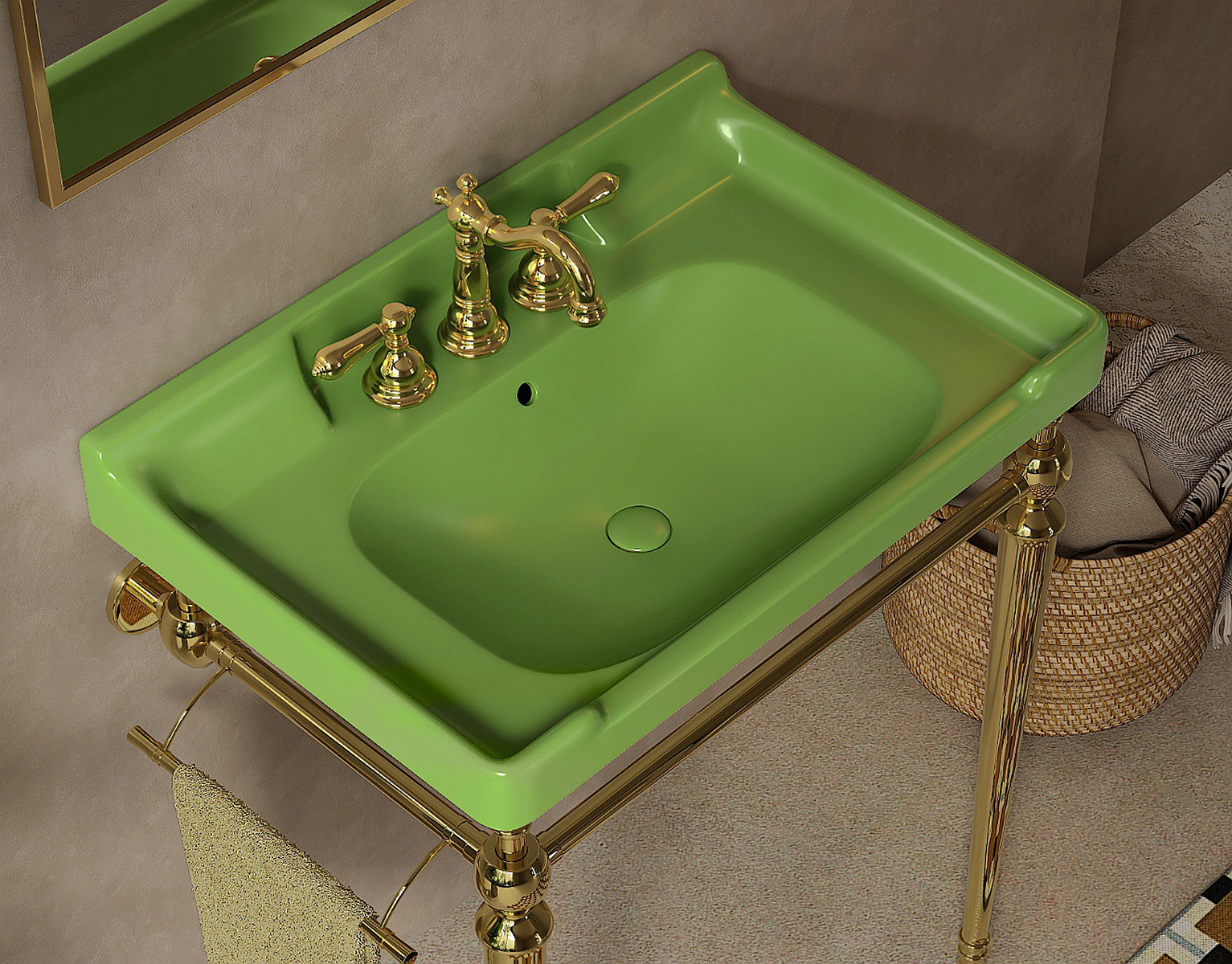 George Oliver VICI 28" Bathroom Ceramic Basin With 3 Pre-Drilled Hole, NO Cabinet And Faucet ...